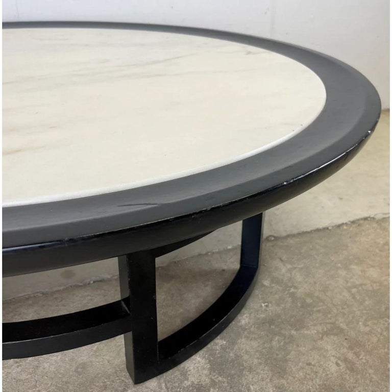 Mid-Century Coffee Circular Stone Top Coffee Table at 1stDibs