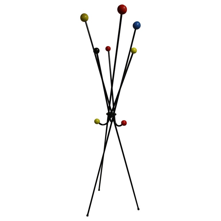 Midcentury Coloured Atomic Coat Stand, 1950s at 1stDibs