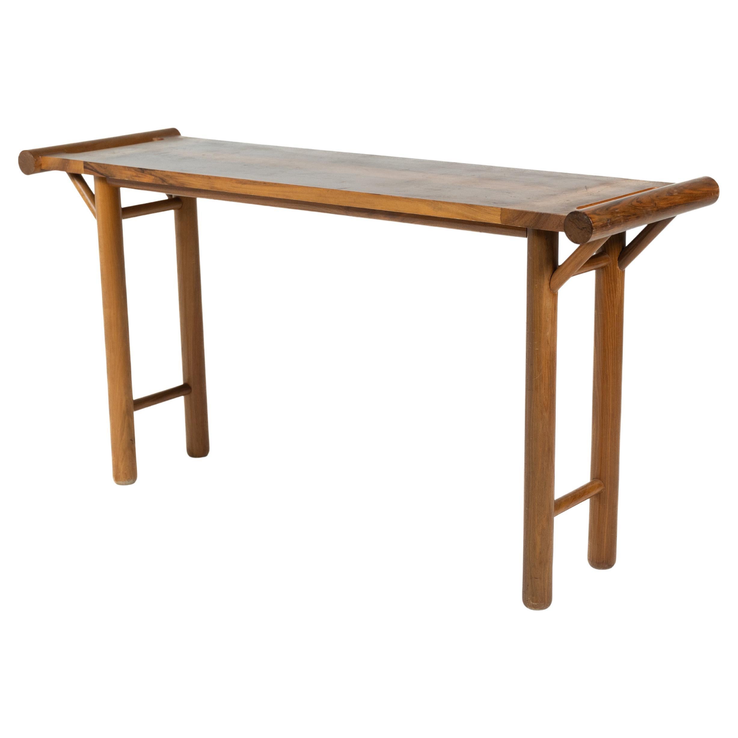 20th Century French Walnut Veneer V-shape Console with Two Front ...