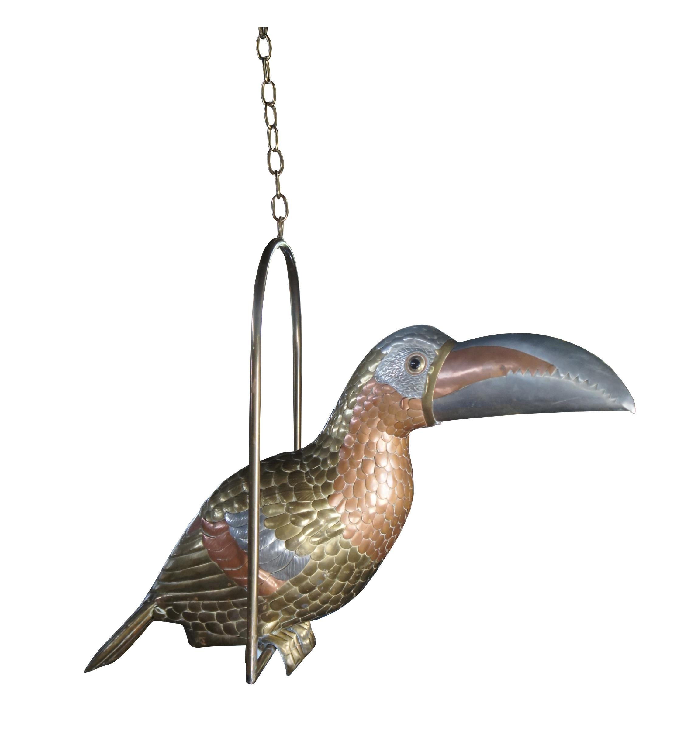 Mid Century Copper and Brass Toucan Bird Sculpture Statue by Sergio ...