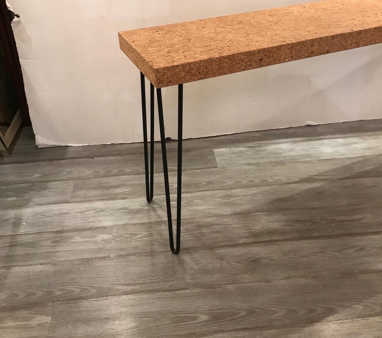 Midcentury Cork and Iron Console Table at 1stDibs