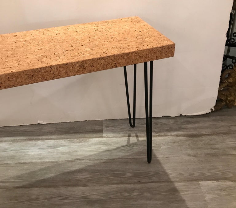 Midcentury Cork and Iron Console Table at 1stDibs