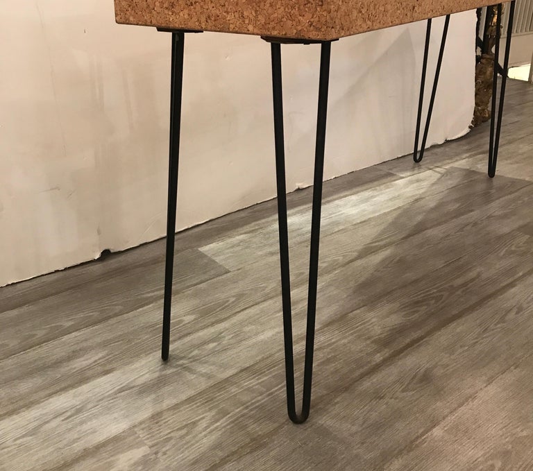 Midcentury Cork and Iron Console Table at 1stDibs
