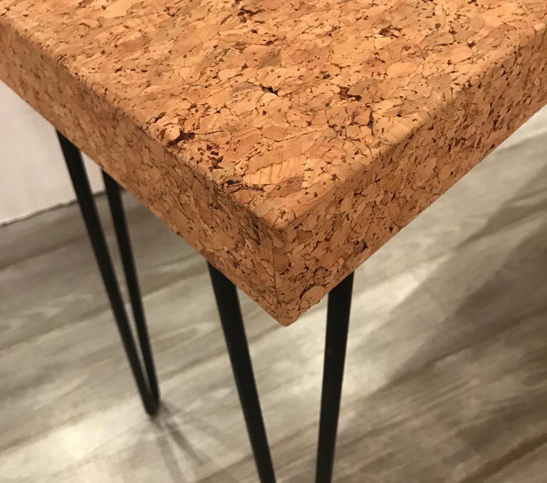 Midcentury Cork and Iron Console Table at 1stDibs