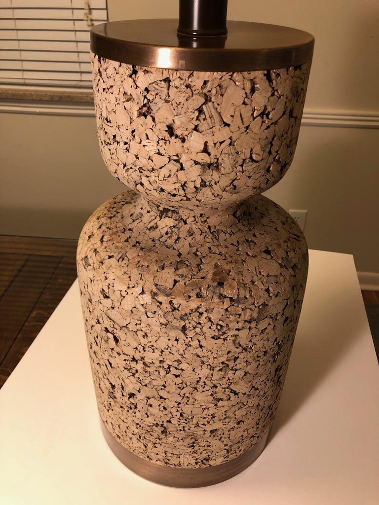 Mid-Century Cork Table Lamp For Sale at 1stDibs | cork lamps, mid ...