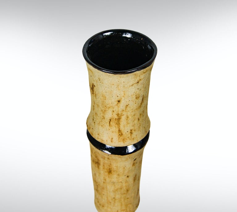 Midcentury Cornish Studio Ceramic Stoneware Pottery Bamboo Vase Signed ...