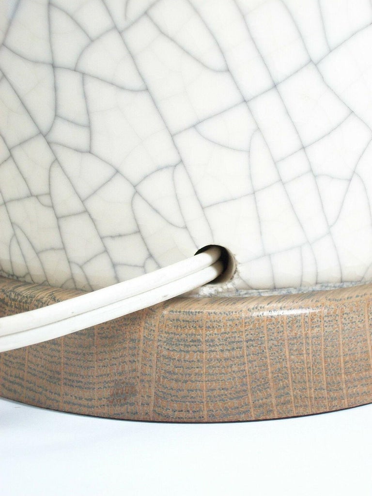 Mid-Century Crackle Glaze Lamp, Original Fittings and Shade, Japan ...