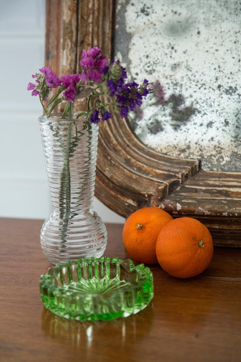Midcentury Crystal Green Glass Bowl Ashtray, Italy, 1970s For Sale at ...