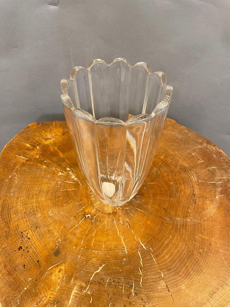 Mid-Century Crystal Tulip Vase, circa 1970s For Sale at 1stDibs