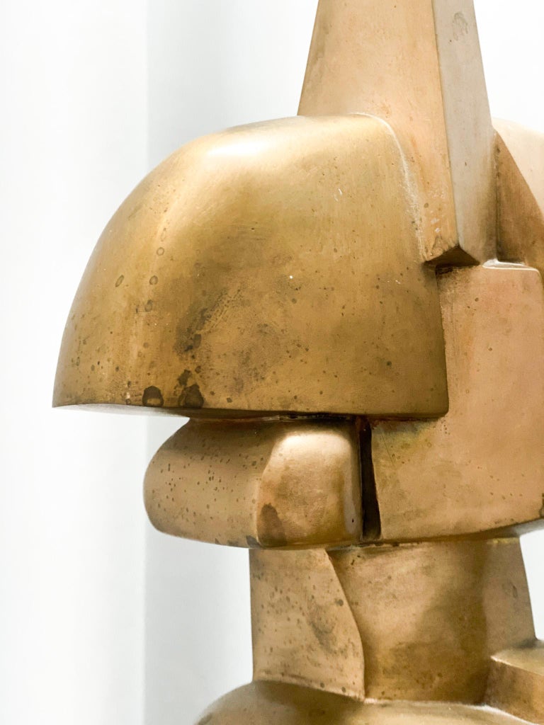 Mid-Century Cubist Bronze Sculpture Abstract, Att, Straesser / henry ...