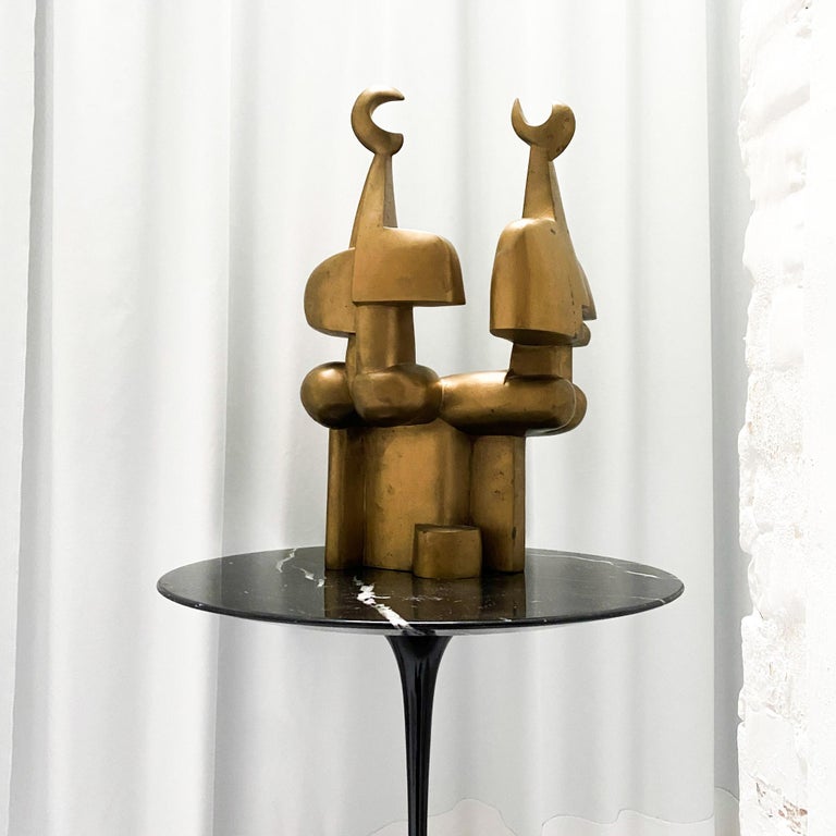 Mid-Century Cubist Bronze Sculpture Abstract, Att, Straesser / henry ...