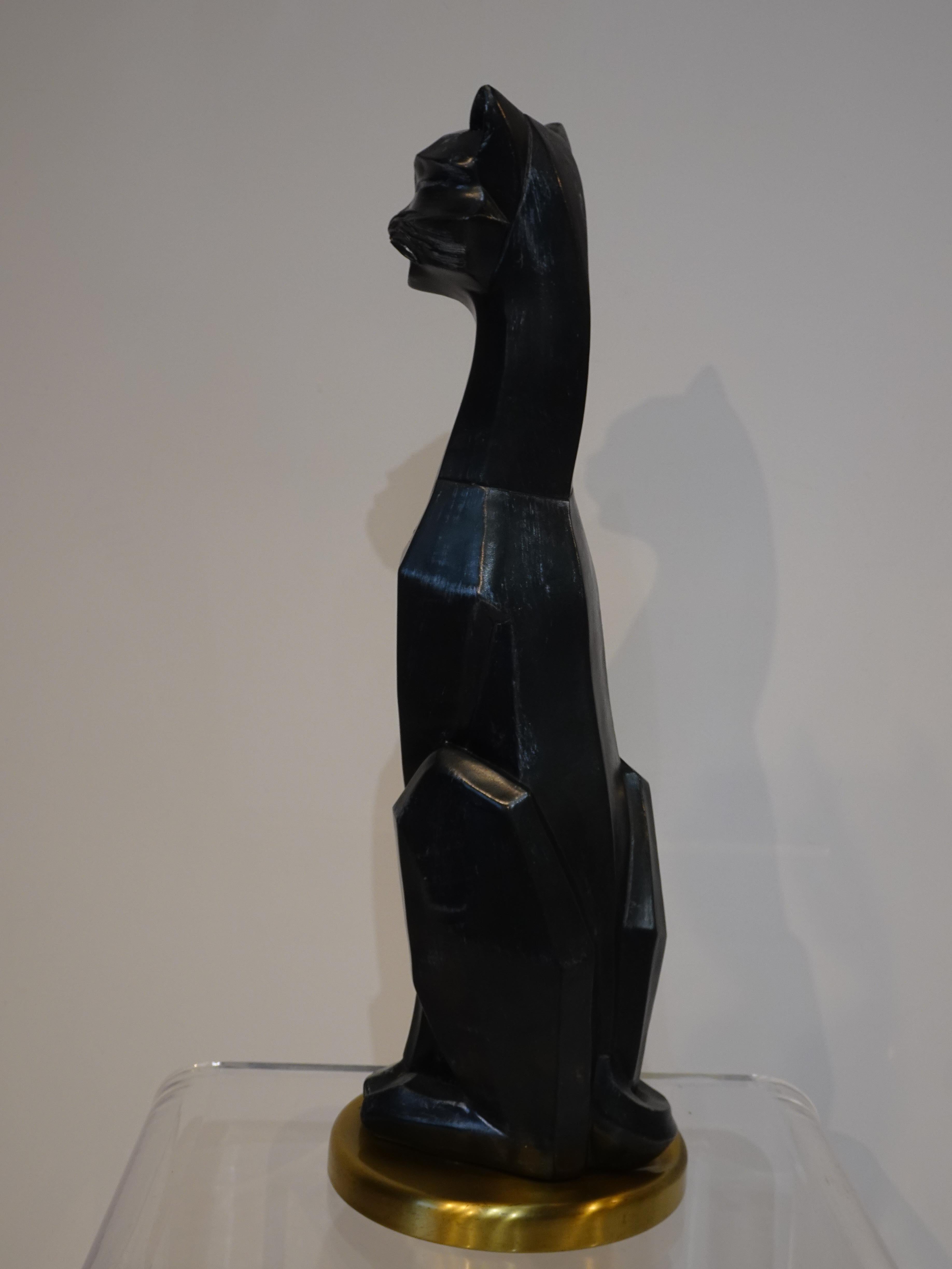 Mid Century / Cubist Large Cat Sculpture at 1stDibs | mid century cat ...