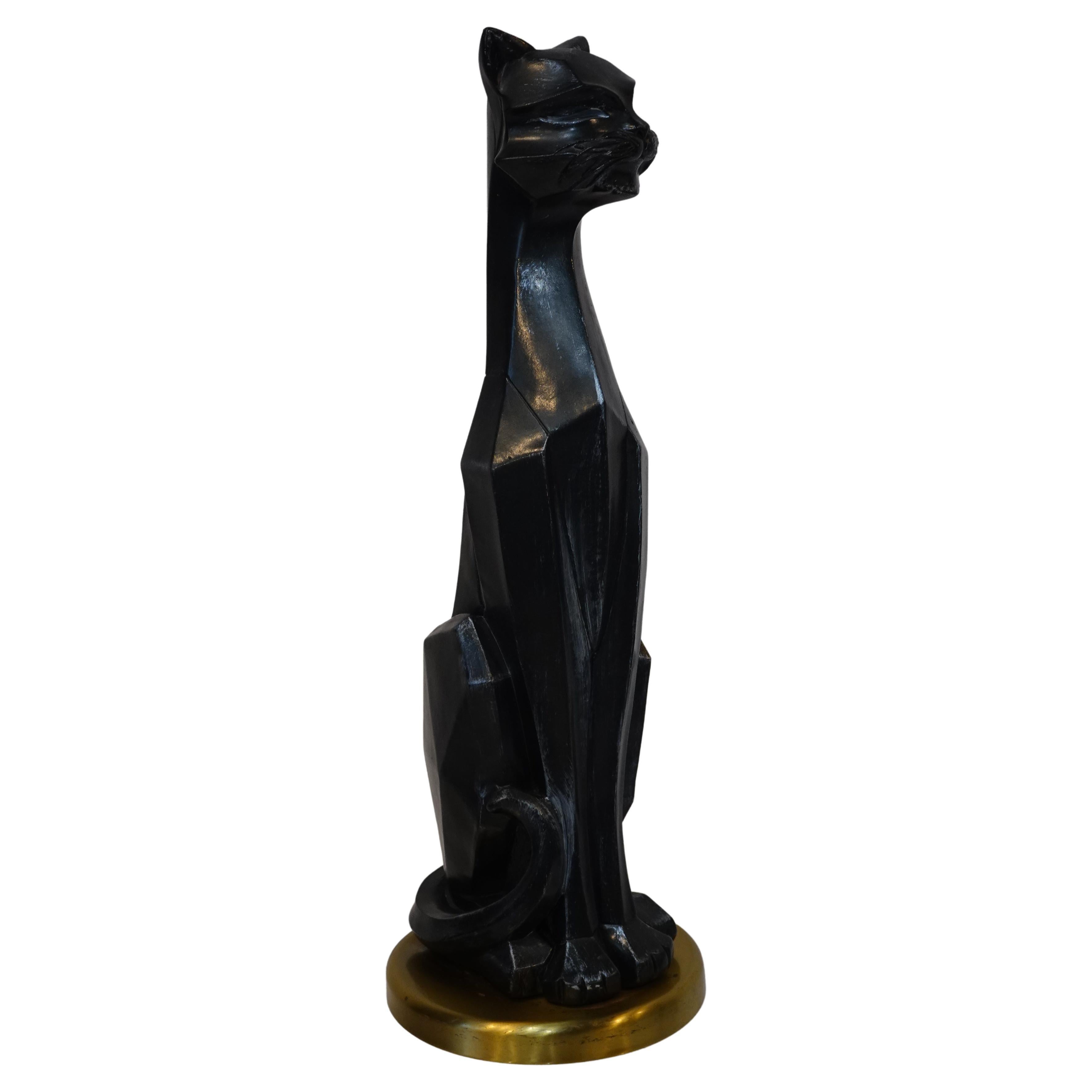 Unique Mid-Century Modern Bronze Arched Back Cat Sculpture For Sale at ...