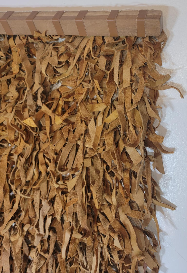 Midcentury Cut Leather Wall Art For Sale at 1stDibs