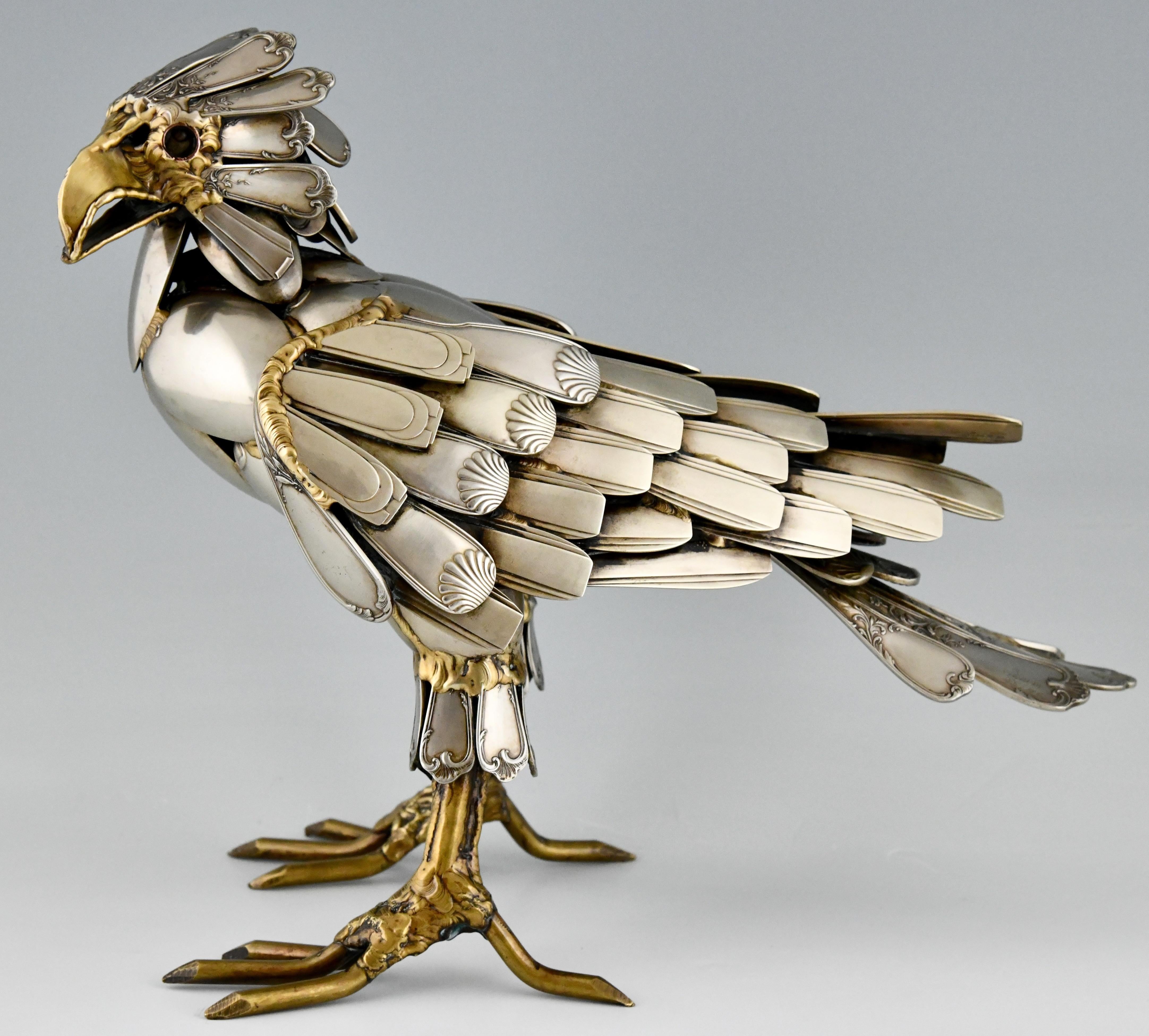 Mid Century Cutlery Sculpture of an Eagle Gerard Bouvier, France, 1985 ...
