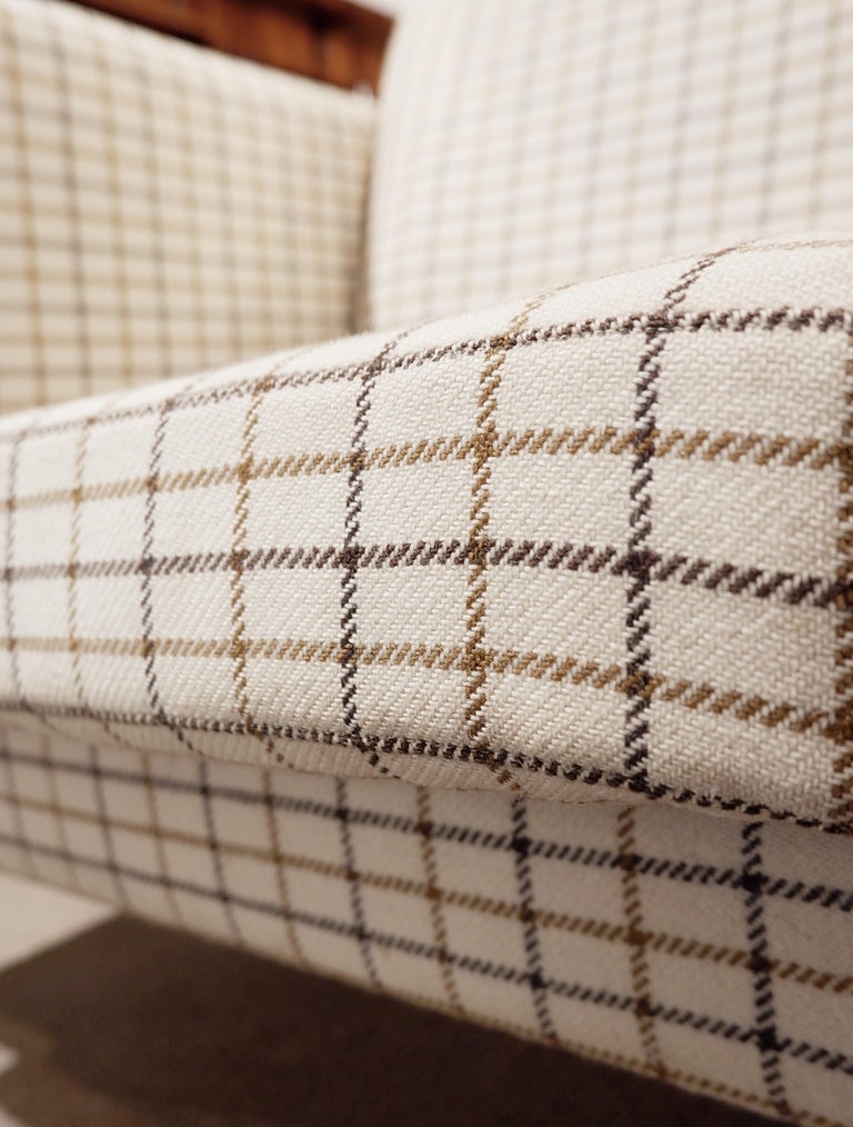 Mid Century Danish 2 Seater Sofa, Original Wool Fabric For Sale at 1stDibs