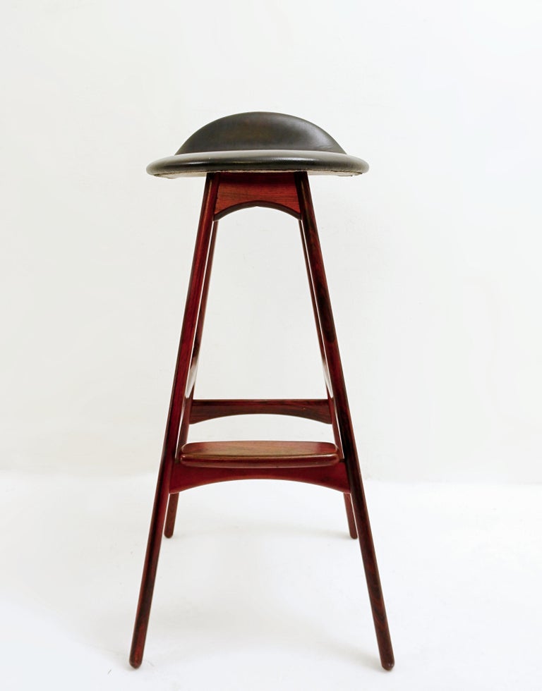 Midcentury Danish Bar Stool by Erik Buch, 1960s For Sale at 1stDibs