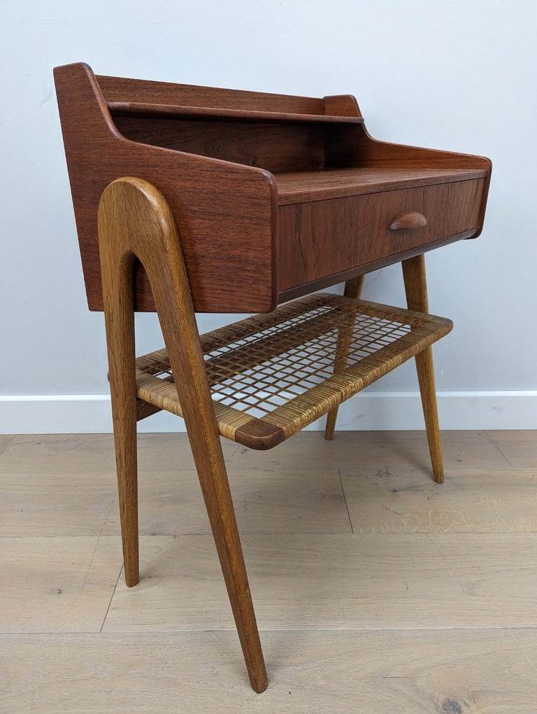 Midcentury Danish Consol/Bedside/Telephone Table Søren Rasmussen, Teak ...