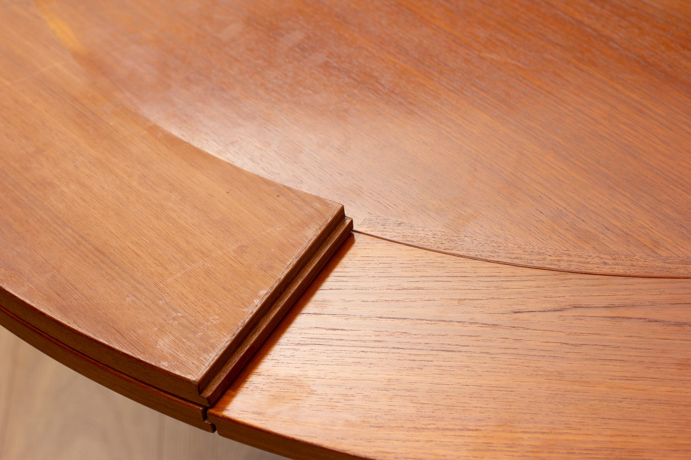 Midcentury Danish Extending Teak Flip Flap Table by Dyrlund at 1stDibs