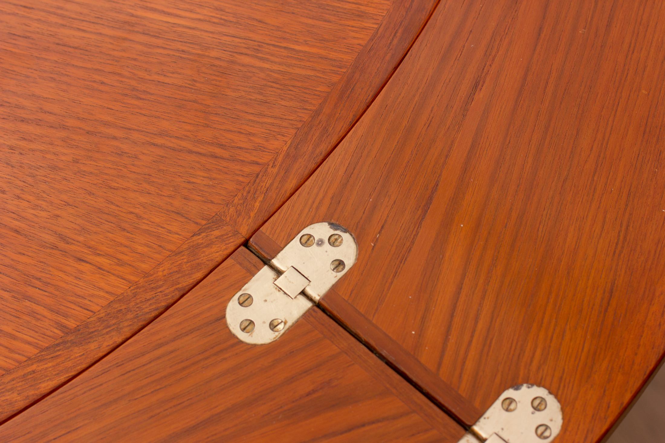 Midcentury Danish Extending Teak Flip Flap Table by Dyrlund at 1stDibs