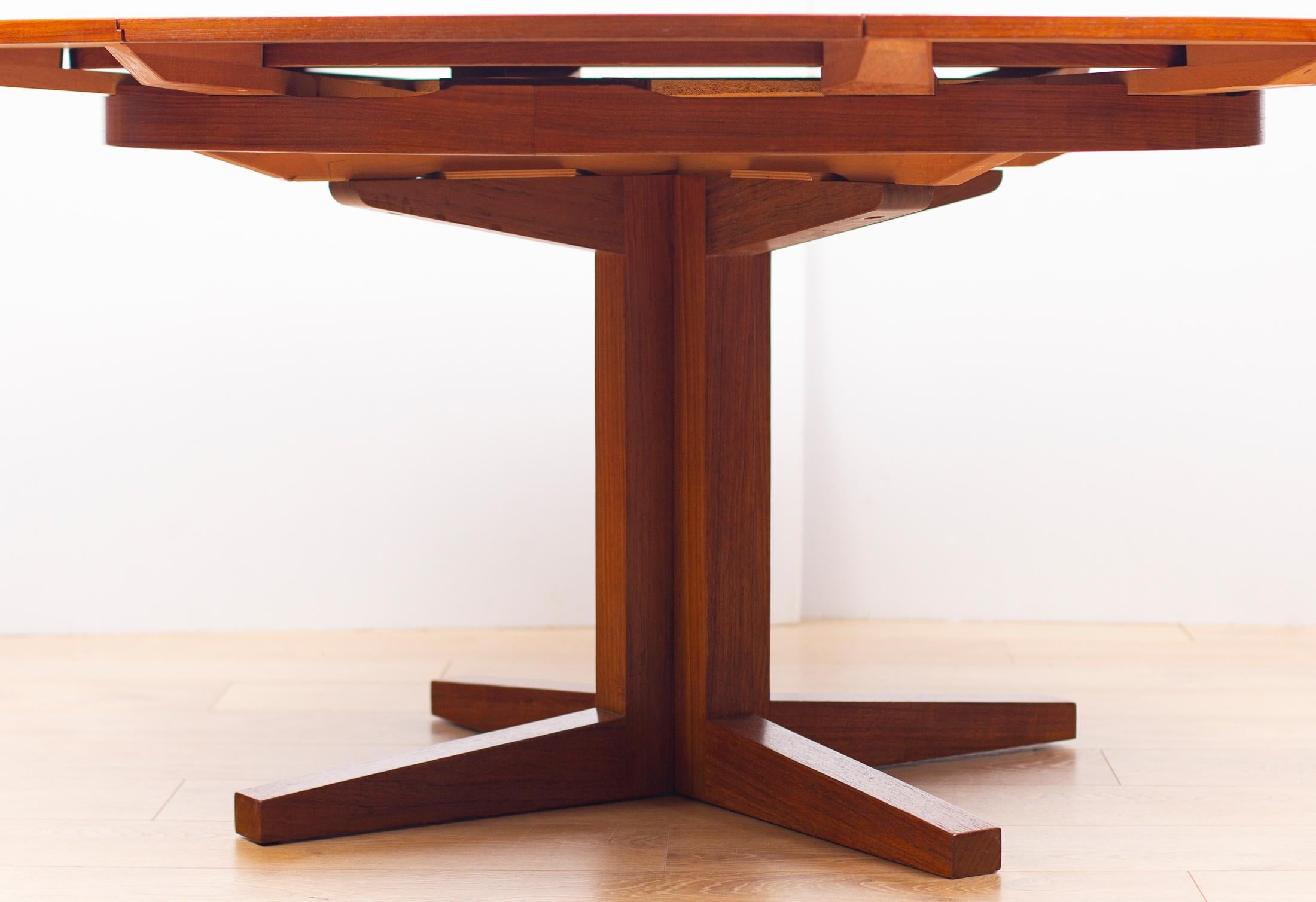 Midcentury Danish Extending Teak Flip Flap Table by Dyrlund at 1stDibs