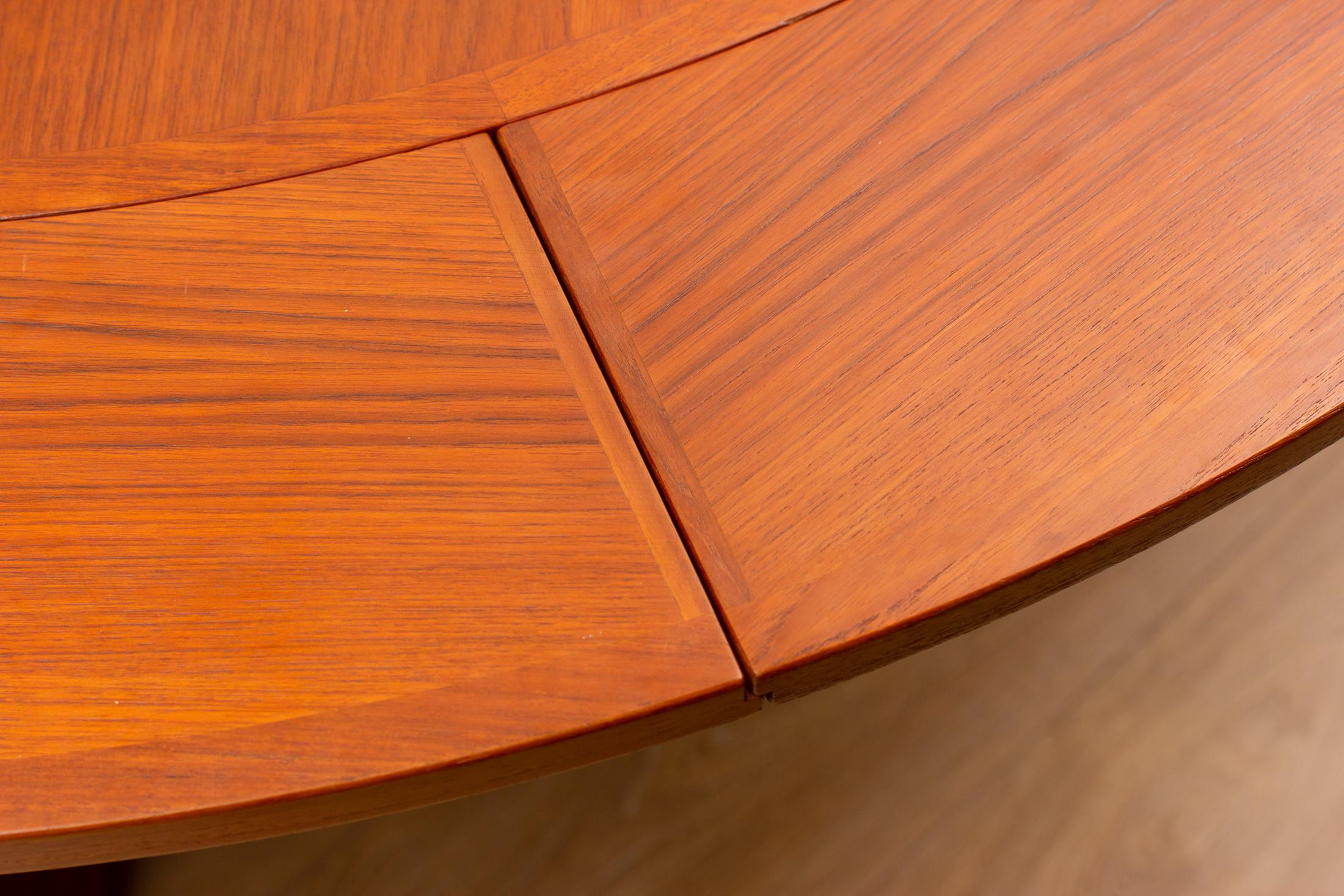 Midcentury Danish Extending Teak Flip Flap Table by Dyrlund at 1stDibs