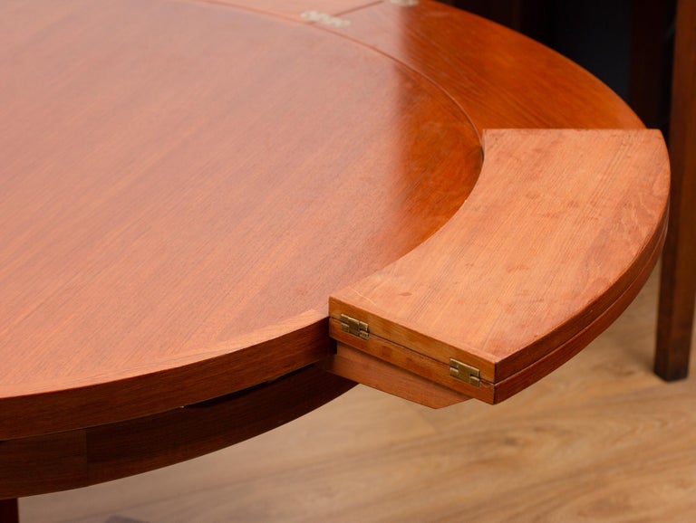 Midcentury Danish Extending Teak Flip Flap Table by Dyrlund at 1stDibs