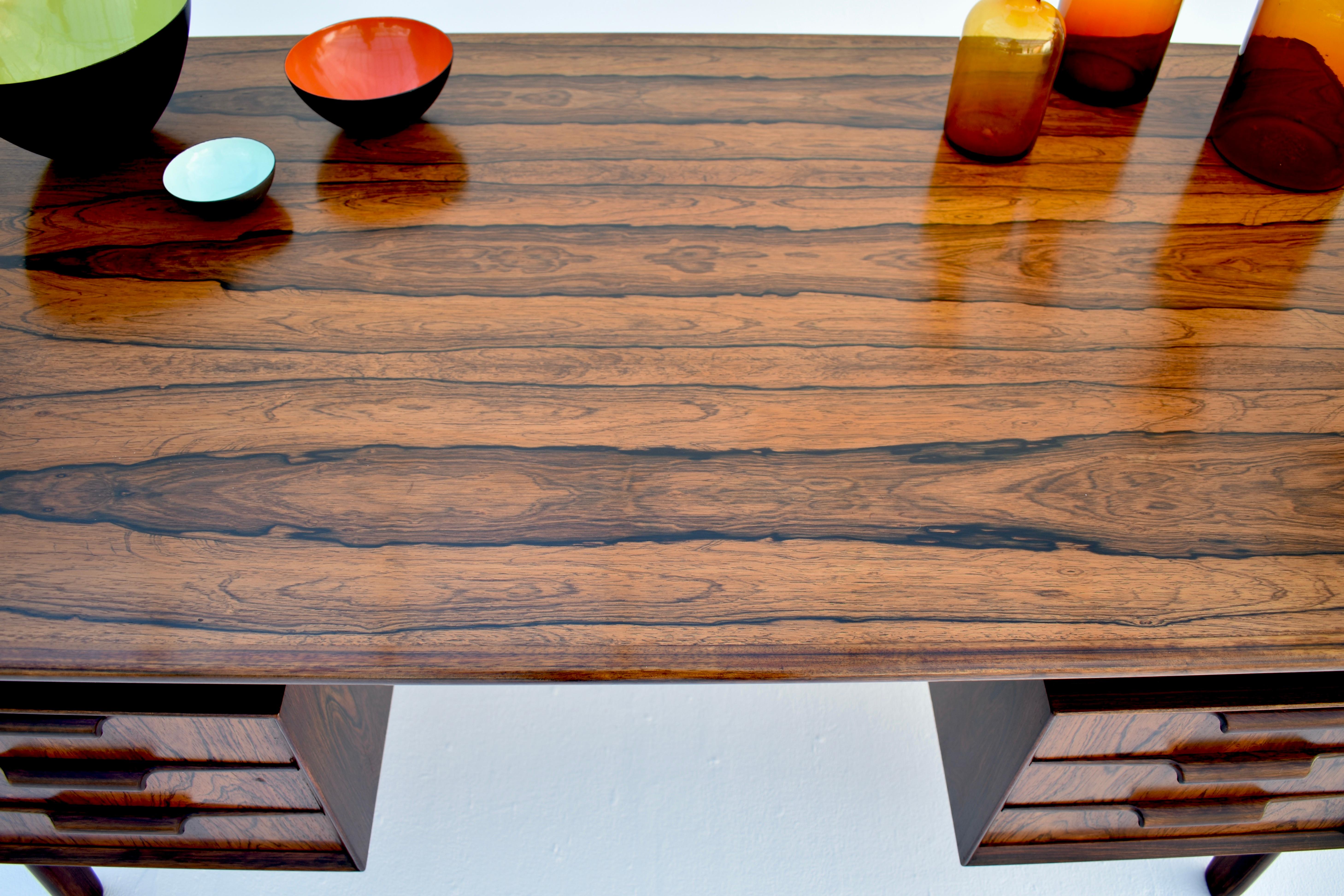 Mid Century Danish Gunni Omann Model 75 Rosewood Desk For Omann Jun ...