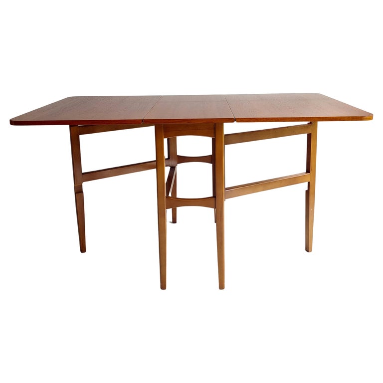 Mid Century Danish Influenced Folding Gate Leg Teak Dining Table 1970s ...
