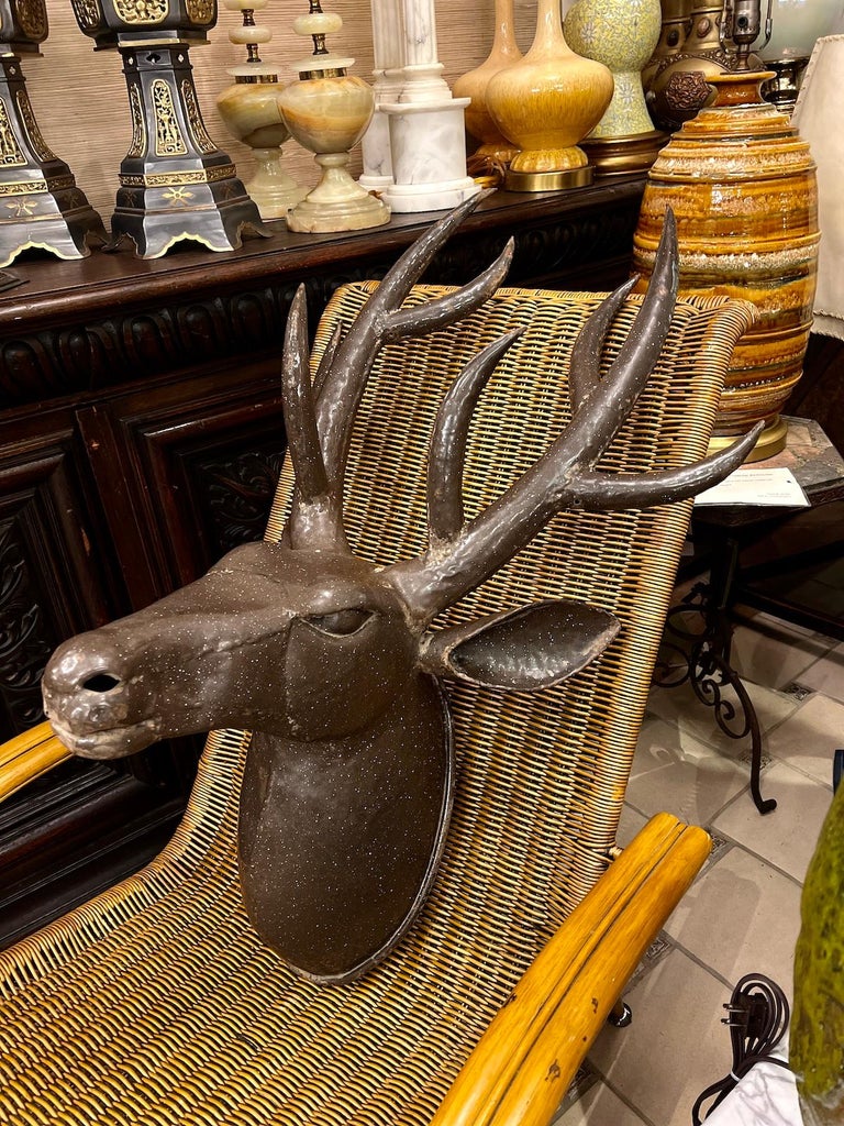 Mid Century Danish Iron Stag Sculpture For Sale at 1stDibs