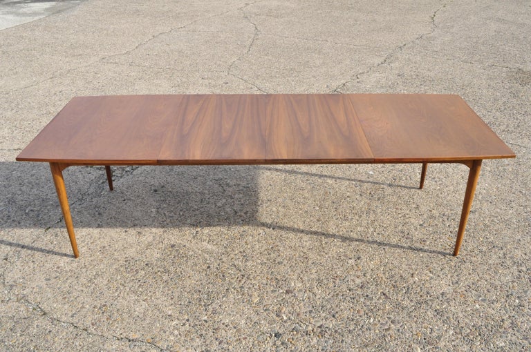 Midcentury Danish Modern Brown Saltman Teak Dining Room Table with 2 ...