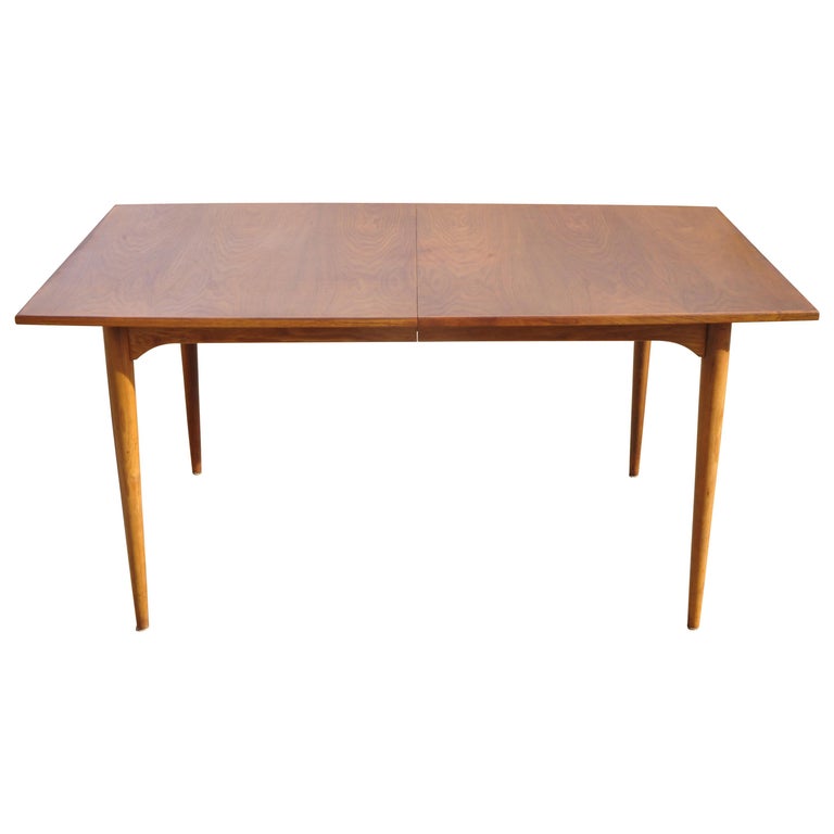 Midcentury Danish Modern Brown Saltman Teak Dining Room Table with 2 ...