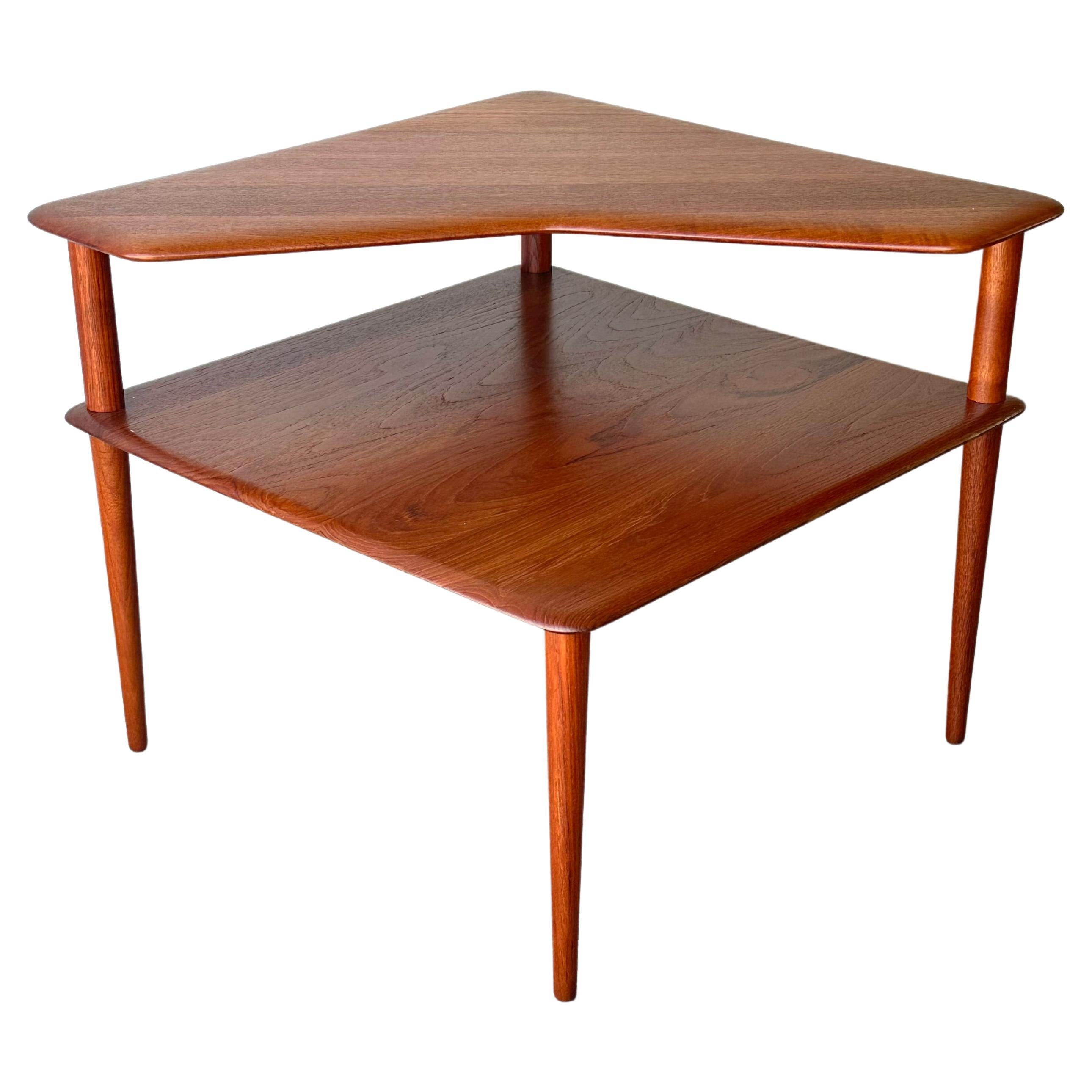 Mid-Century Danish Modern Corner Step Table Teak by Peter Hvidt and ...