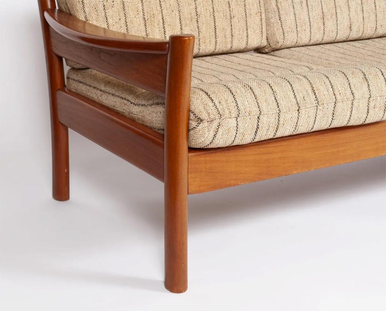 Mid-Century Danish Modern Dyrlund 3 Seat Teak Frame Sofa Denmark at 1stDibs