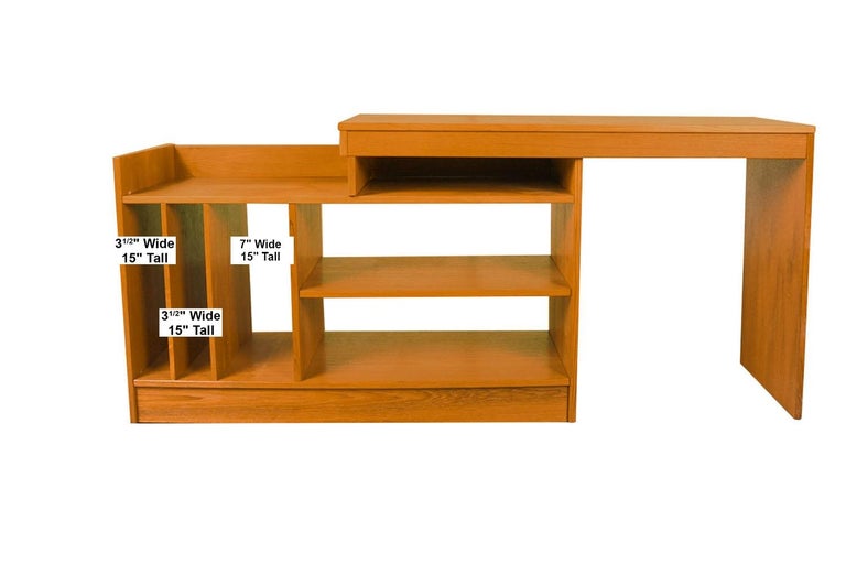 Mid Century Danish Modern Expanding 2 Piece Desk Media Center For Sale ...