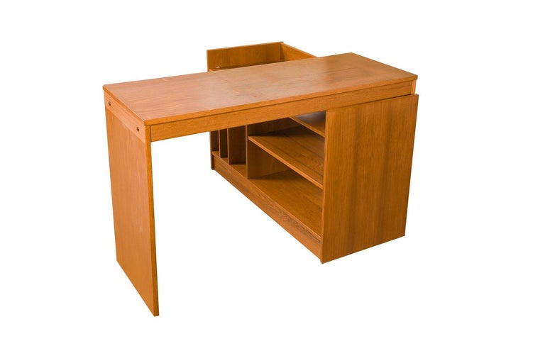 Mid Century Danish Modern Expanding 2 Piece Desk Media Center For Sale ...