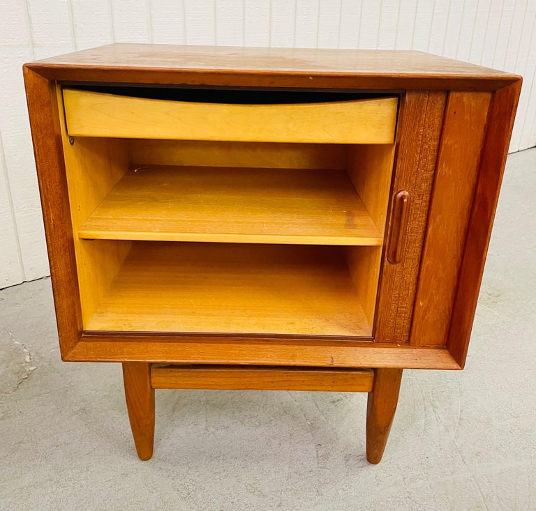 Mid-Century Danish Modern Falster Teak Tambour Nightstands at 1stDibs
