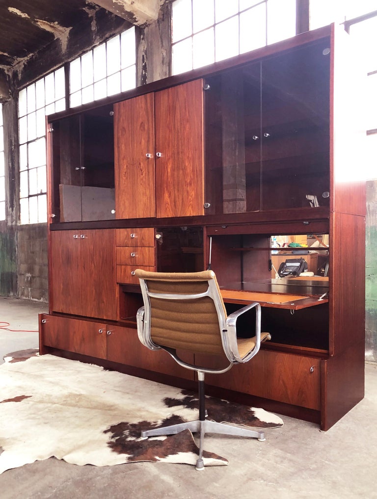 Mid Century Danish Modern Style Freestanding Rosewood Wall Unit with ...
