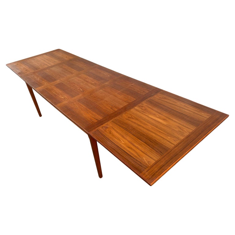 Mid Century Danish Modern Large Teak Extension Dining Table Denmark by ...