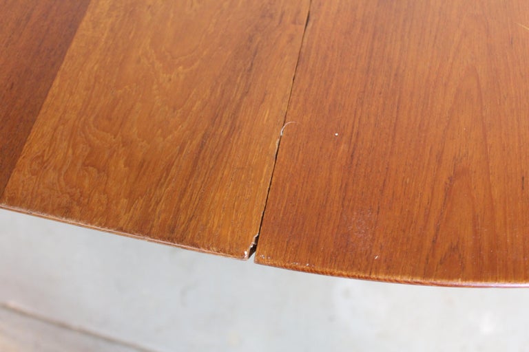Mid-Century Danish Modern Peter Hdvit Teak Oval Dining Table w 1 ...