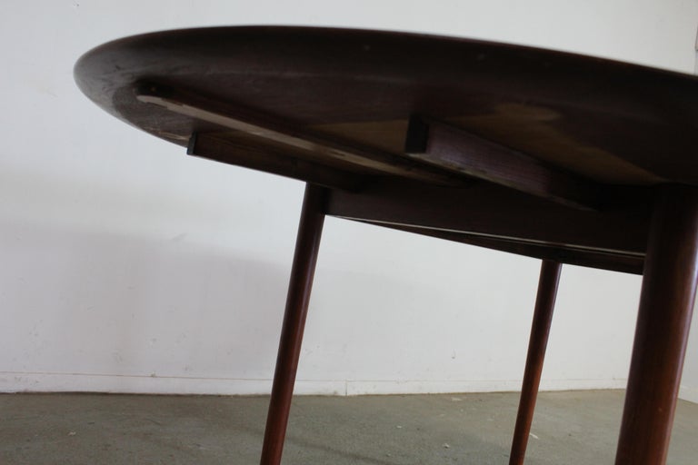 Mid-Century Danish Modern Peter Hdvit Teak Oval Dining Table w 1 ...