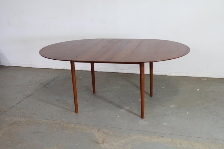 Mid-Century Danish Modern Peter Hdvit Teak Oval Dining Table w 1 ...