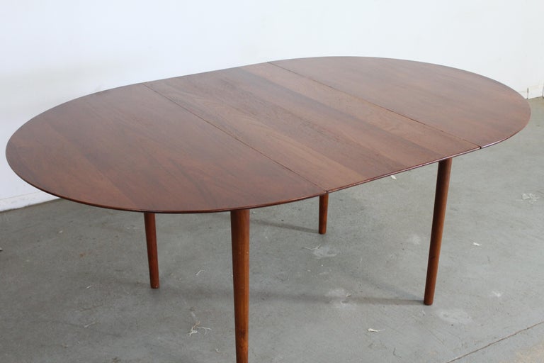Mid-Century Danish Modern Peter Hdvit Teak Oval Dining Table w 1 ...