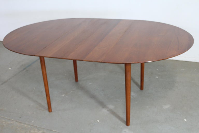 Mid-Century Danish Modern Peter Hdvit Teak Oval Dining Table w 1 ...