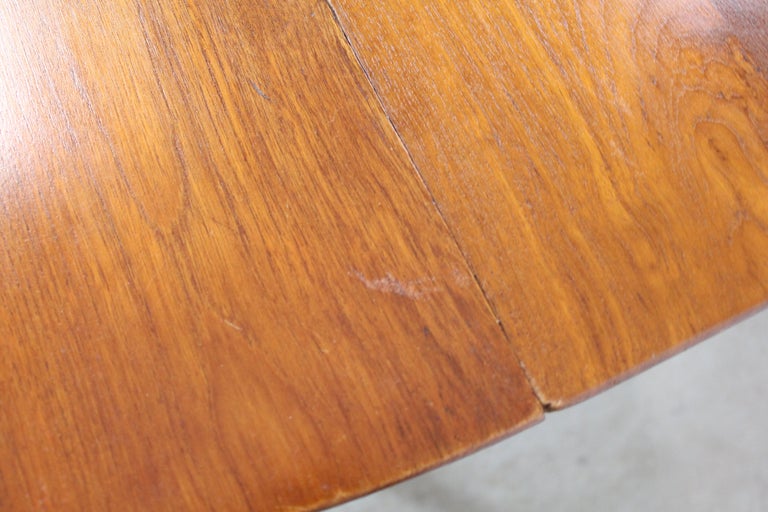 Mid-Century Danish Modern Peter Hdvit Teak Oval Dining Table w 1 ...