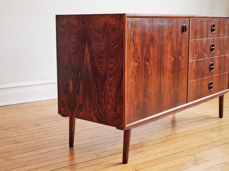 Mid Century Danish Modern Rosewood Console at 1stDibs