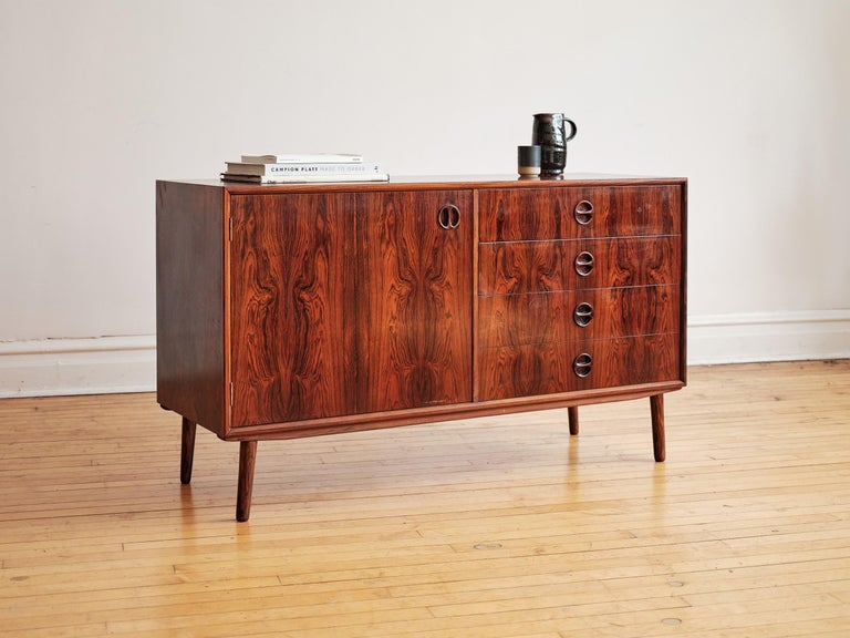 Mid Century Danish Modern Rosewood Console at 1stDibs