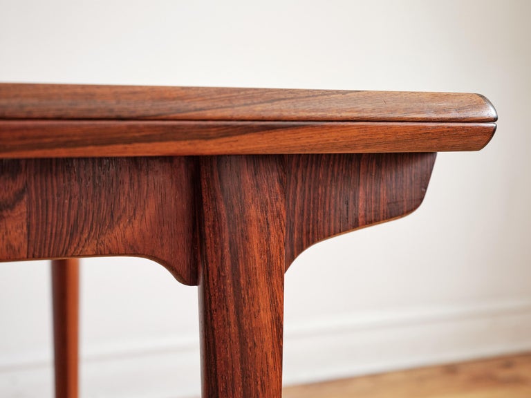 Mid Century Danish Modern Rosewood HP Hansen Dining Table at 1stDibs