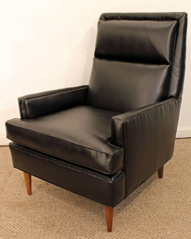 Midcentury Danish Modern Selig Leather Pencil-Leg Lounge Chair at 1stDibs
