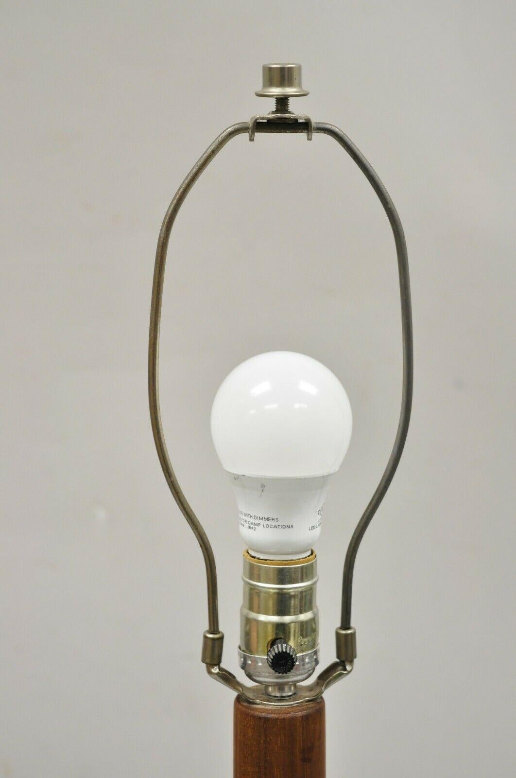 Mid-Century Danish Modern Staved Teak Wood Bulbous Sculpted Table Lamp ...